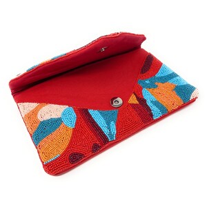 Multi Color Beaded Clutch Purse, Red Clutch Bag, Beaded Clutch Purse ...