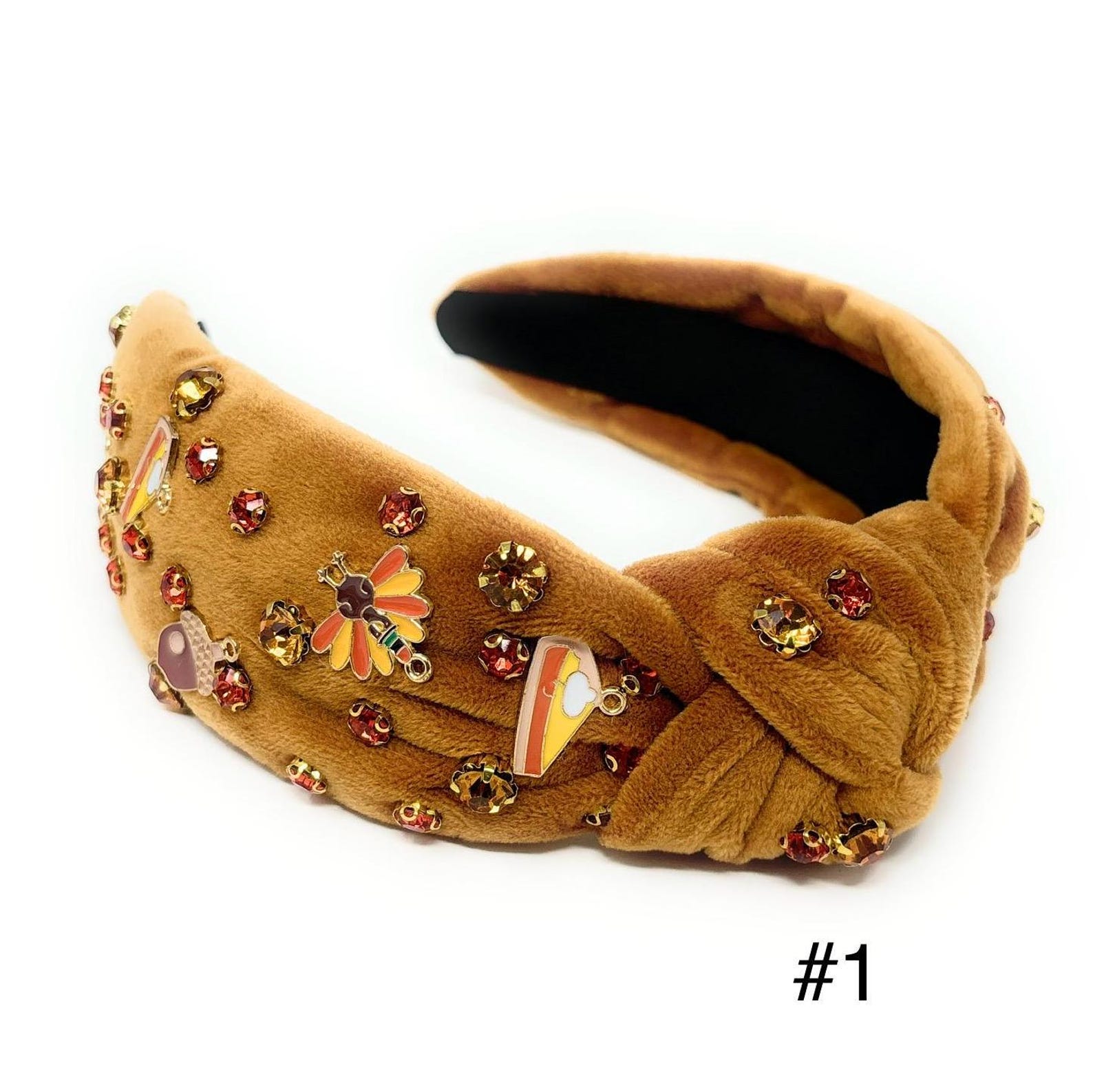 Fall Jeweled Knotted Headband, Fall Fashion Handcrafted Headbands for ...