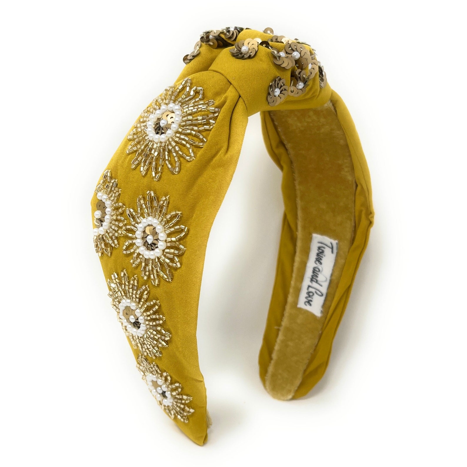 Hand Bead Knotted Headband, Knotted Headband, Wide Knot Headband ...