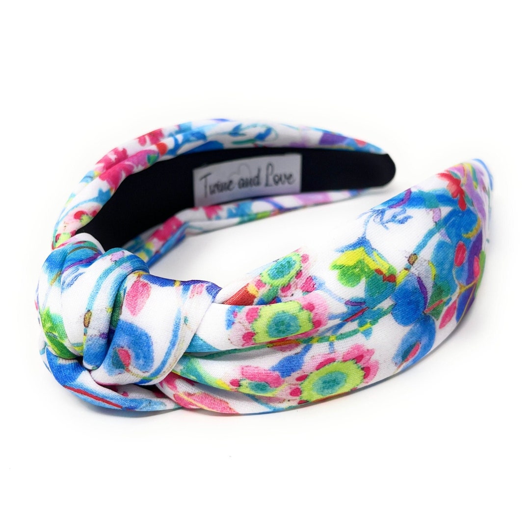 Floral Knot Headband, Floral Headband, Tie Dye Headband, Multicolor ...