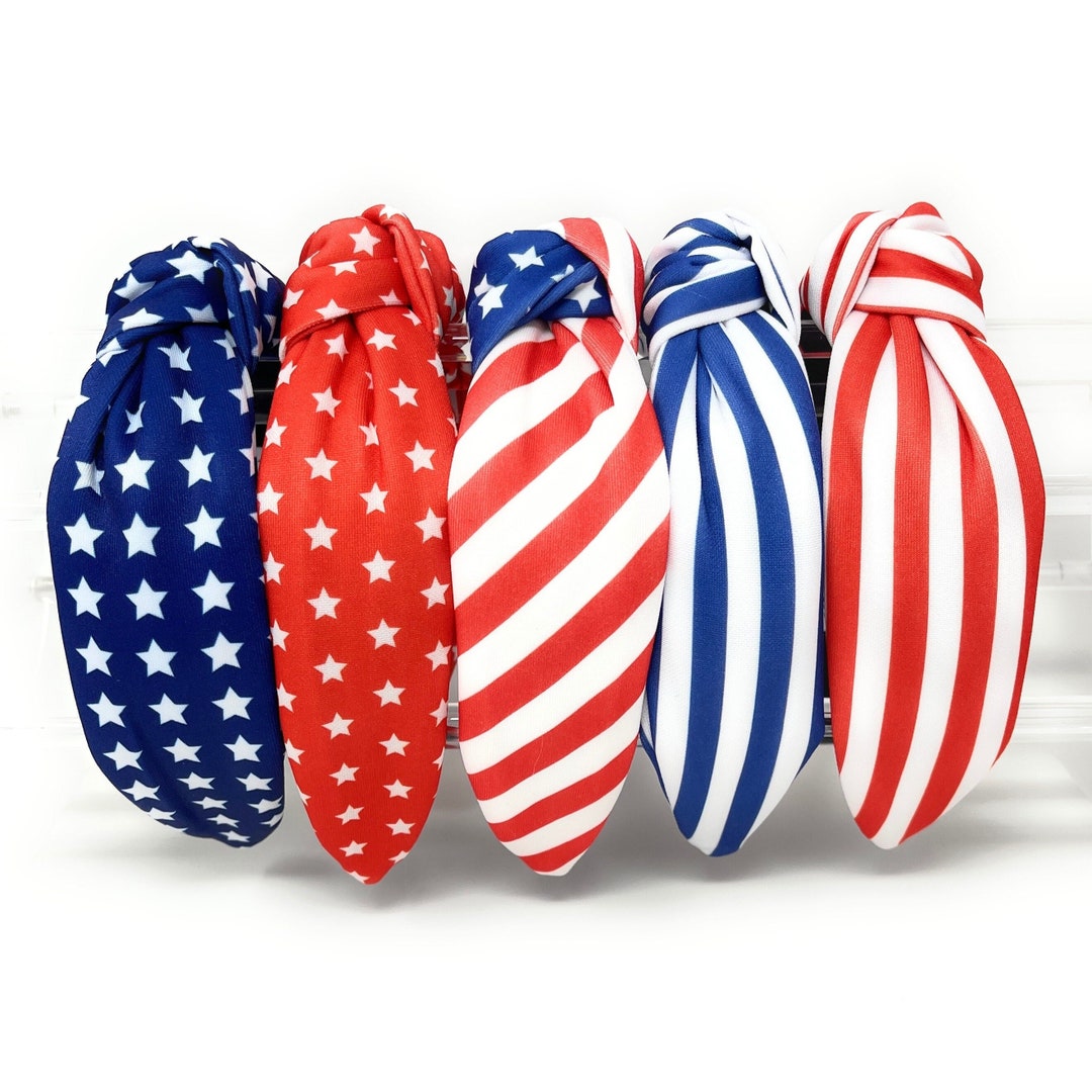 Red, White, and Blue Knot Headbands, Handmade Chic Accessories for ...