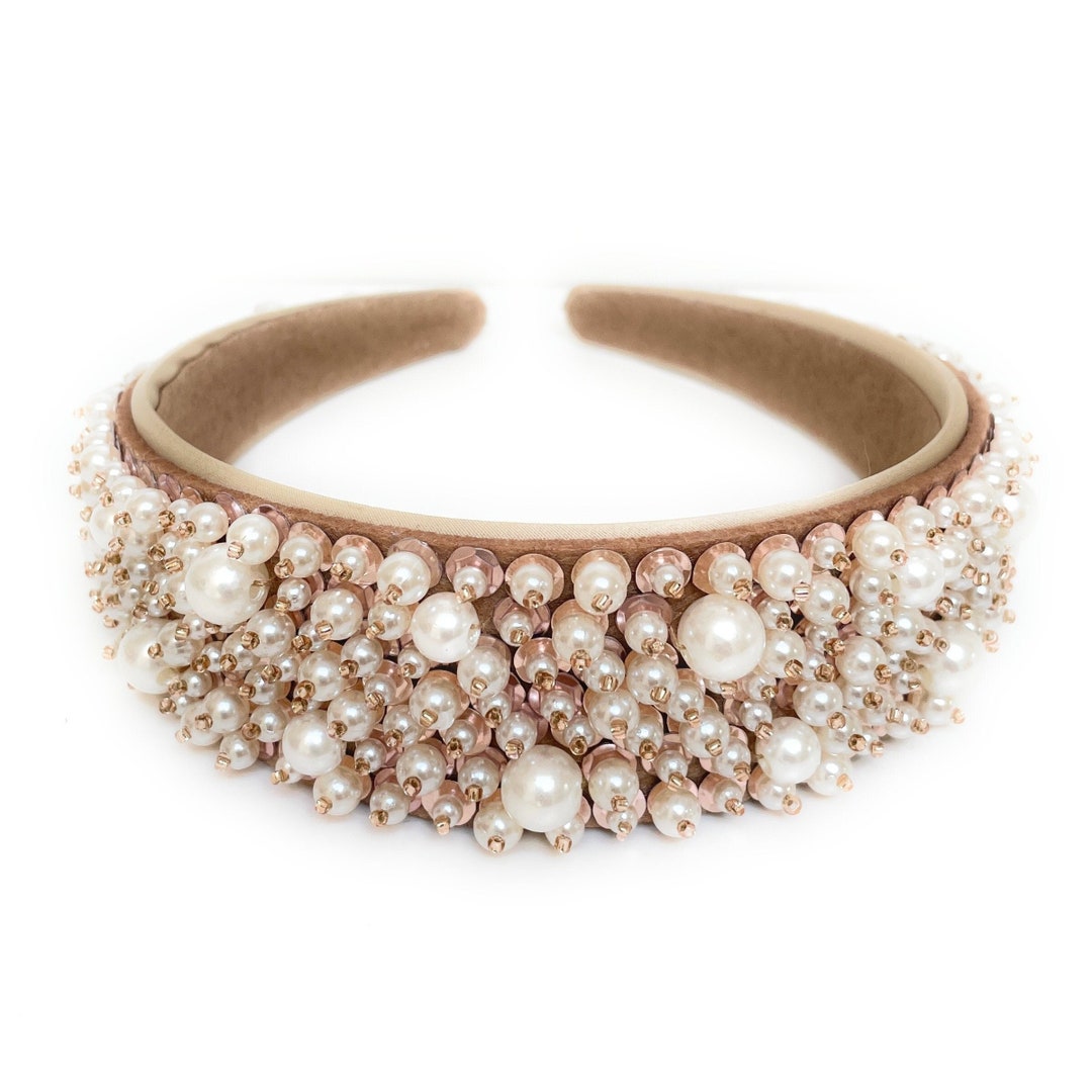 Bridal Headband, Pearl Wedding Headband, Pearl Headpiece for Bride ...