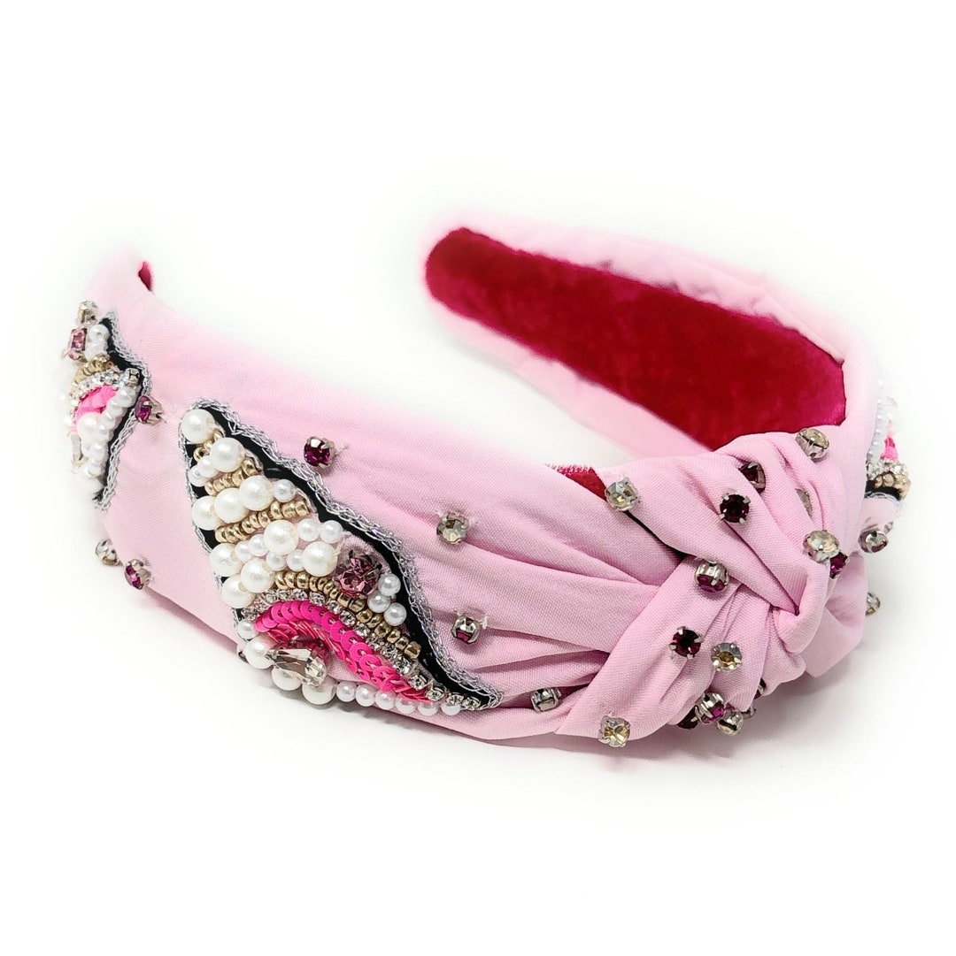 Hand Bead Seashell Knotted Headband, Shell Knotted Headband, Wide ...