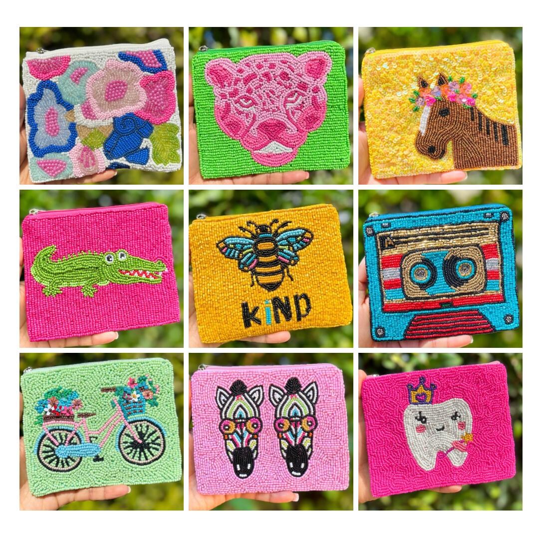 Beautiful Hand Beaded Pouches Cute Tween Girl Gift Preppy Style, Gift ...