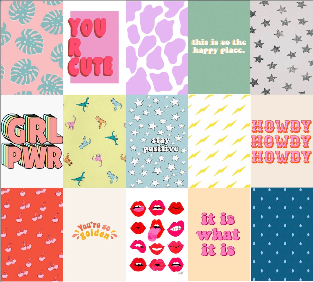 Trendy Girly Inspo Digital Wall Collage Kit- 50 Pcs - Etsy