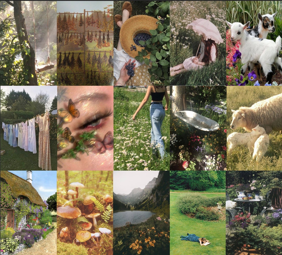 Cottage Core Aesthetic Digital Wall Collage Kit- 50 Pcs - Etsy