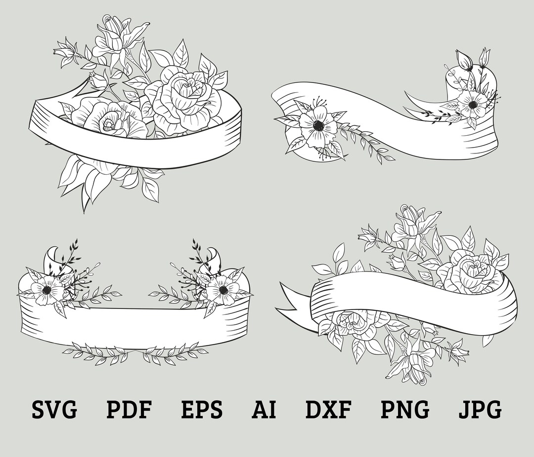 Parchment SVG Scroll Svg Floral for Text SVG Flowers Art Svg File ...