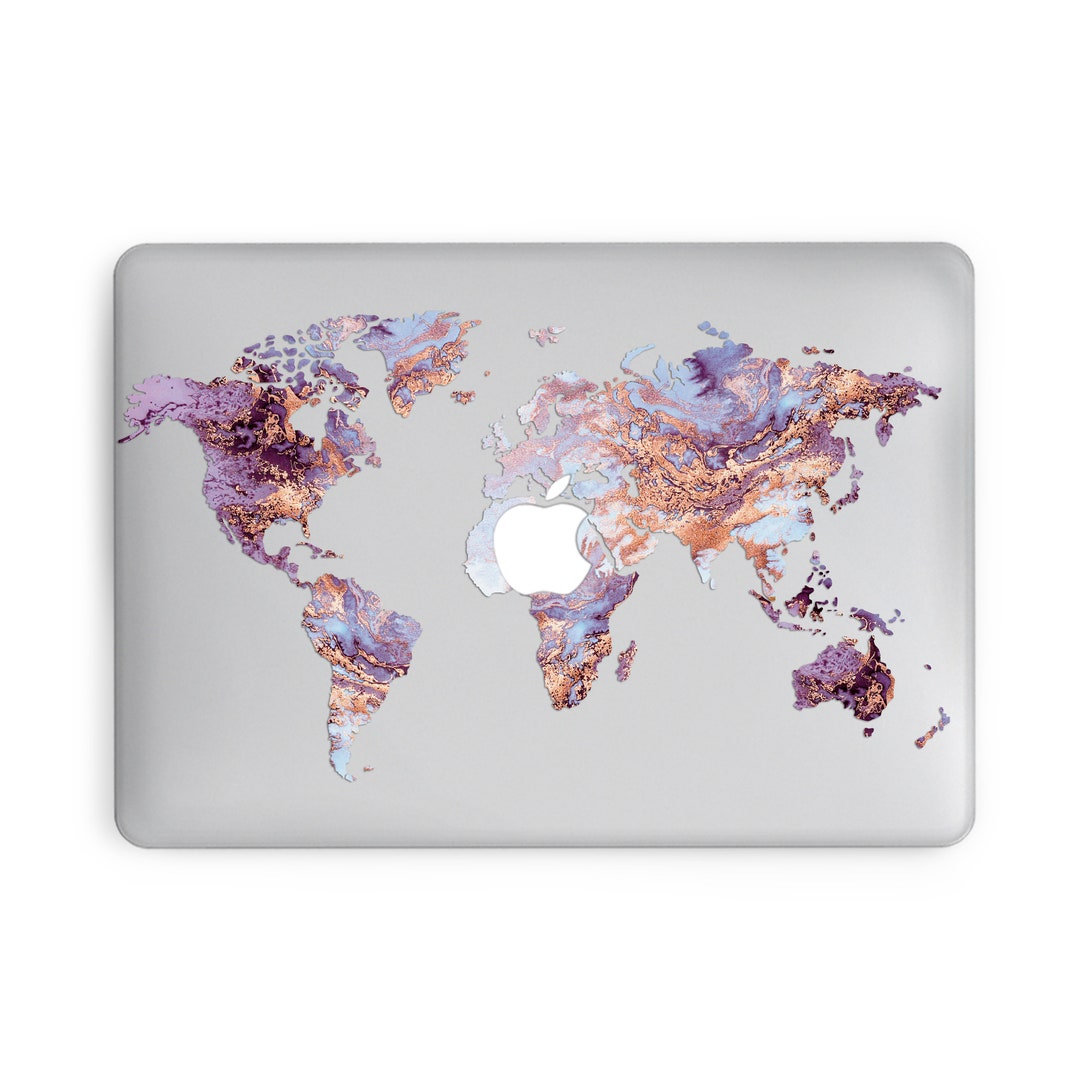 World Map MacBook Case for 2022 M2 M1 Purple Marble MacBook Pro 13 14 ...