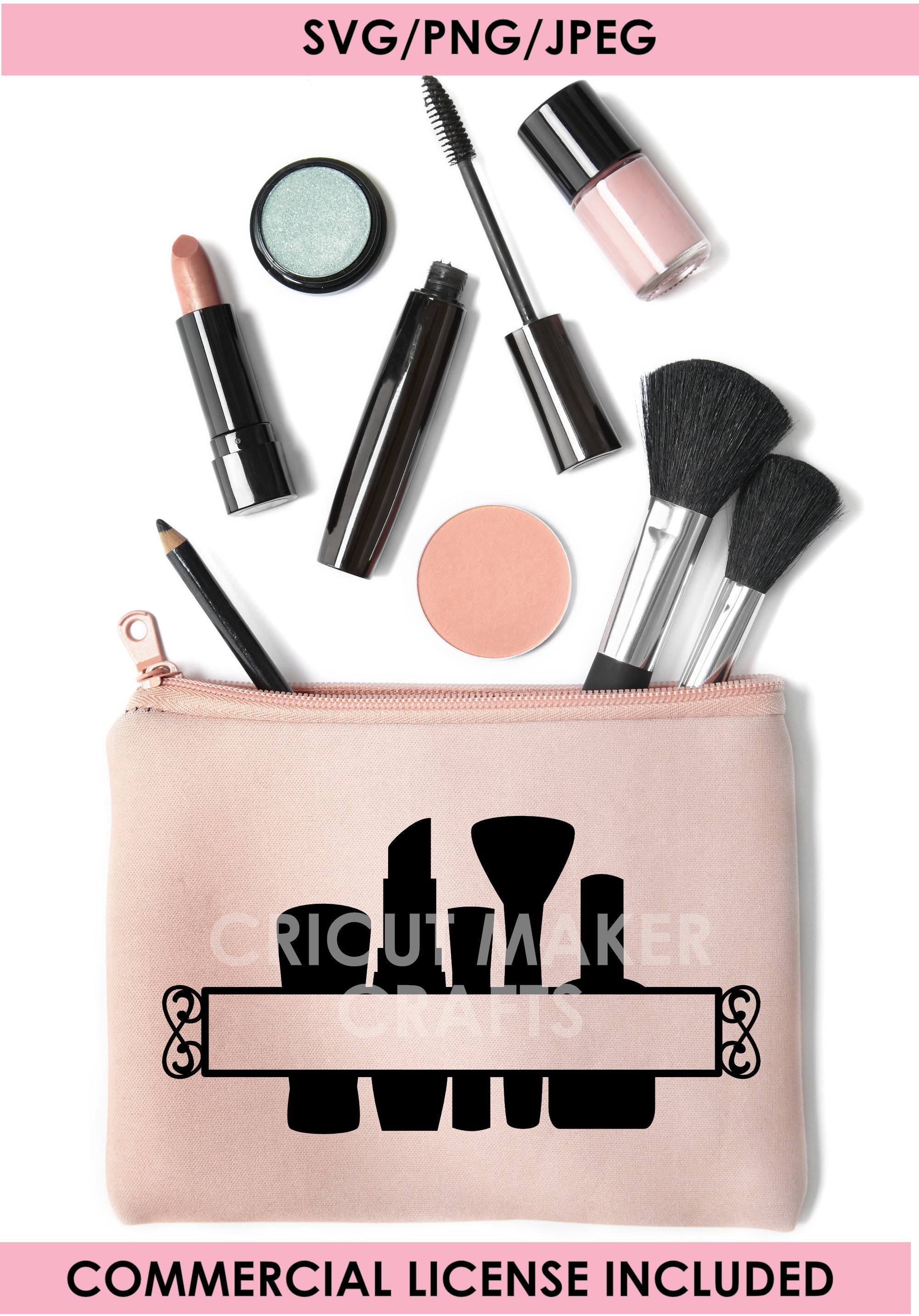 SVG Makeup Monogram Svg Cut File for Cricut, Makeup Svg, Beauty SVG for ...