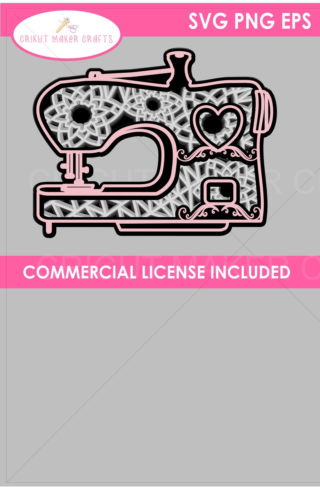 Sewing Machine 3D Multilayered Mandala SVG, 3D Layered Mandala SVG Cut ...