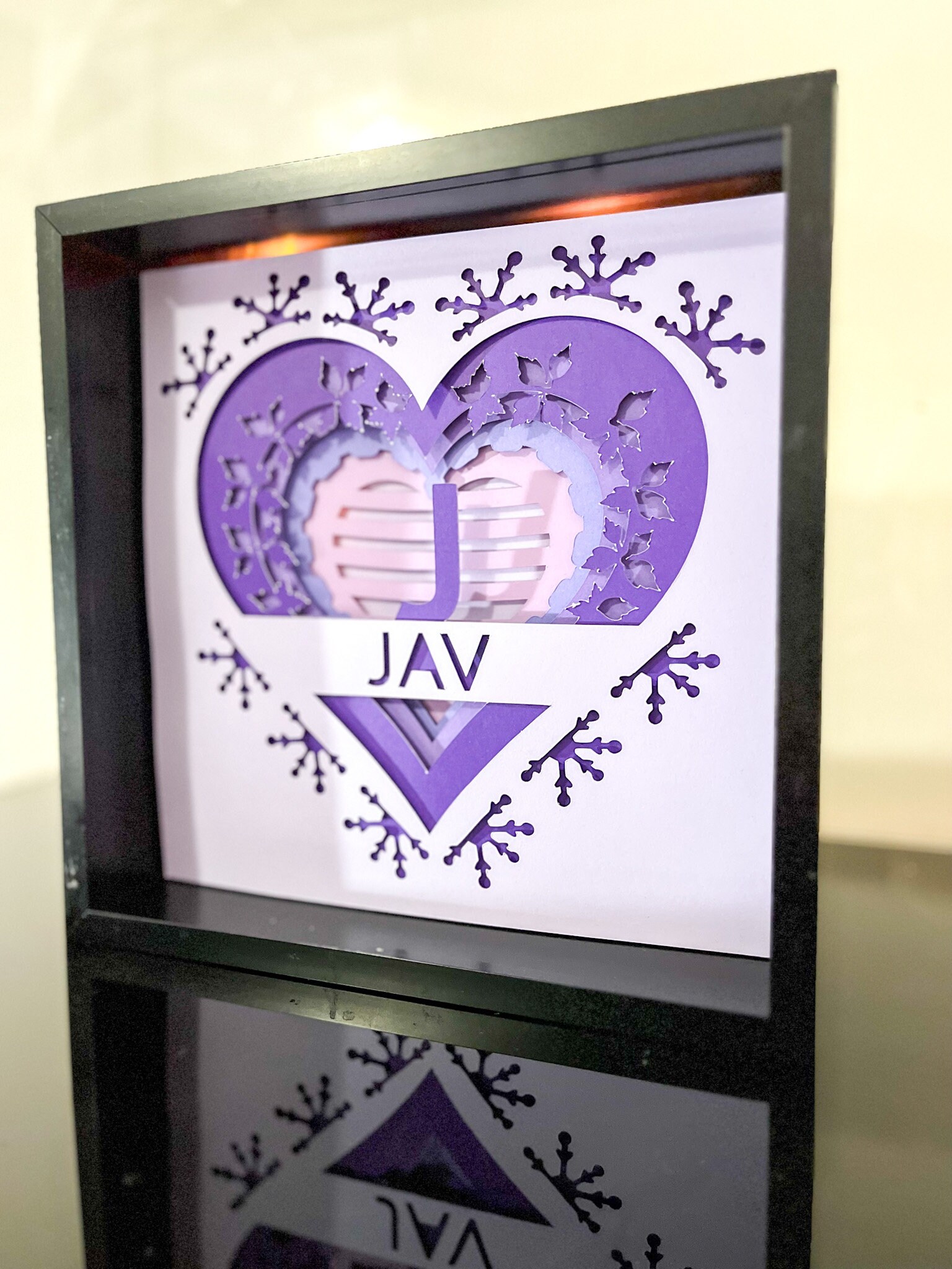 Monogram Shadow Box SVG 3D Shadow Box SVG Papercraft Gift - Etsy