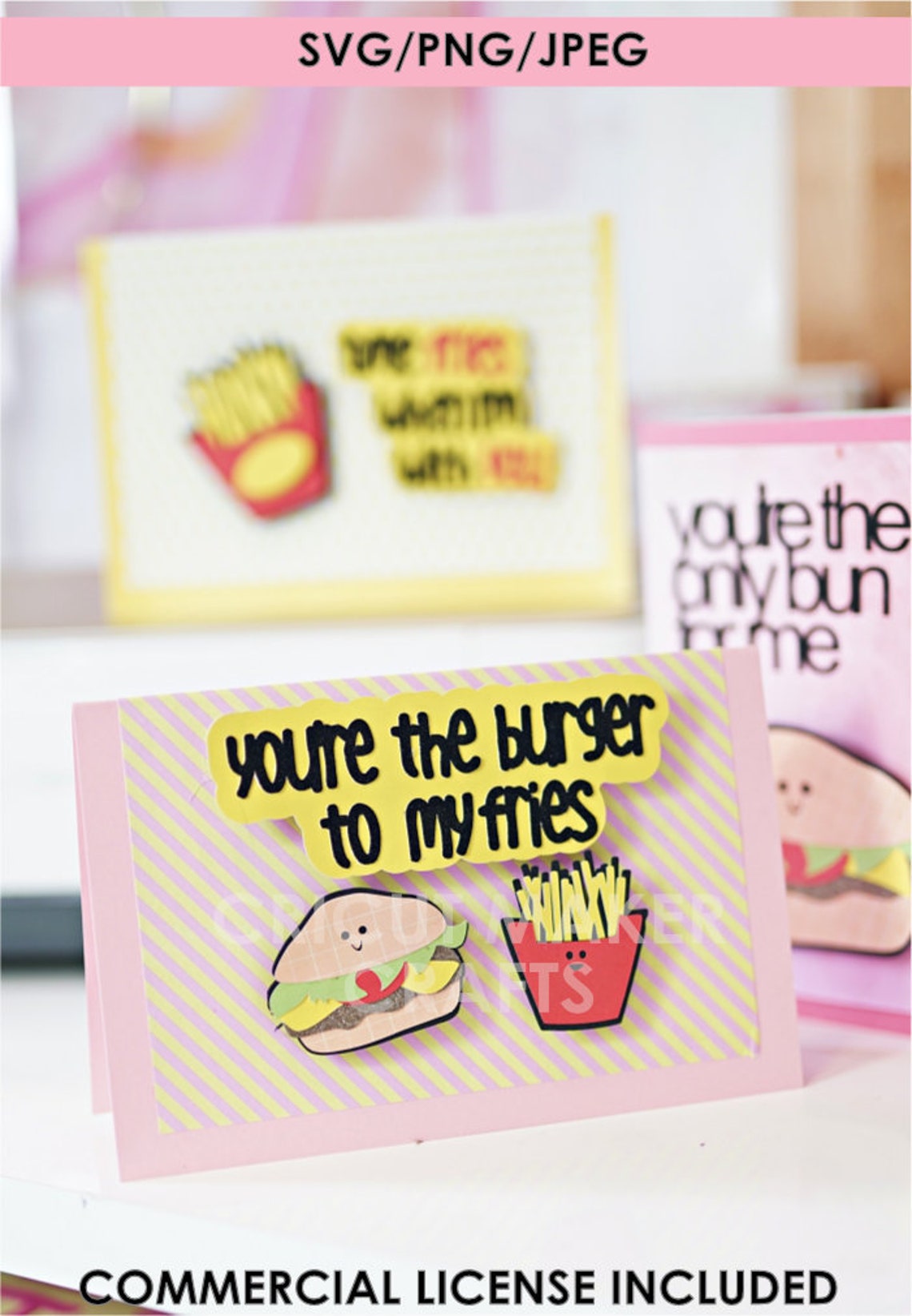 Kawaii Fast Food Pun Cards SVG Kit Bundle Burger Puns Fries - Etsy ...