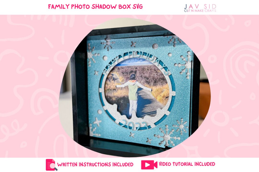 Family Photo Shadow Box SVG | Family Shadow Box SVG | Winter Photo ...