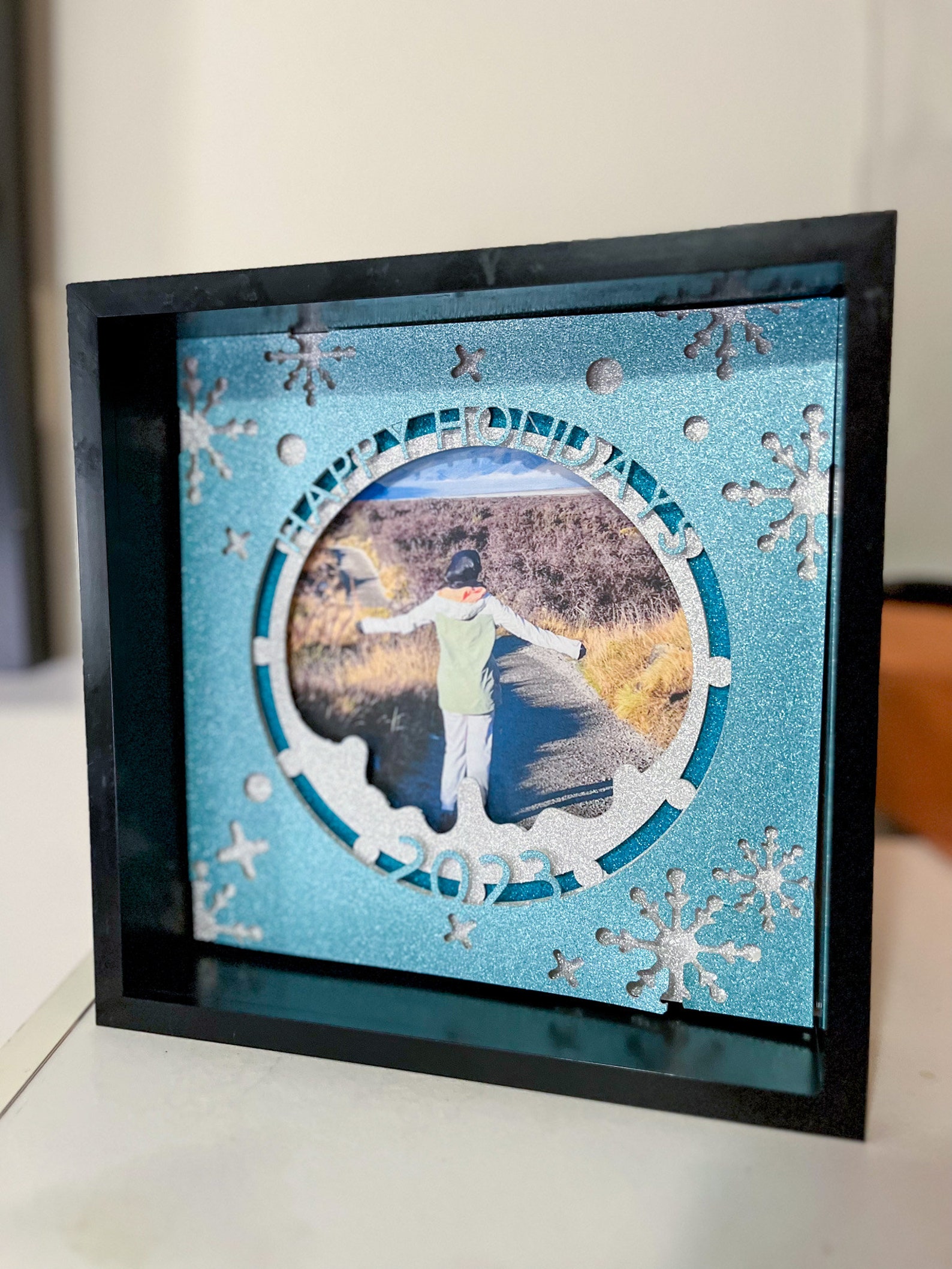 Family Photo Shadow Box SVG Family Shadow Box SVG Winter Photo Shadow ...