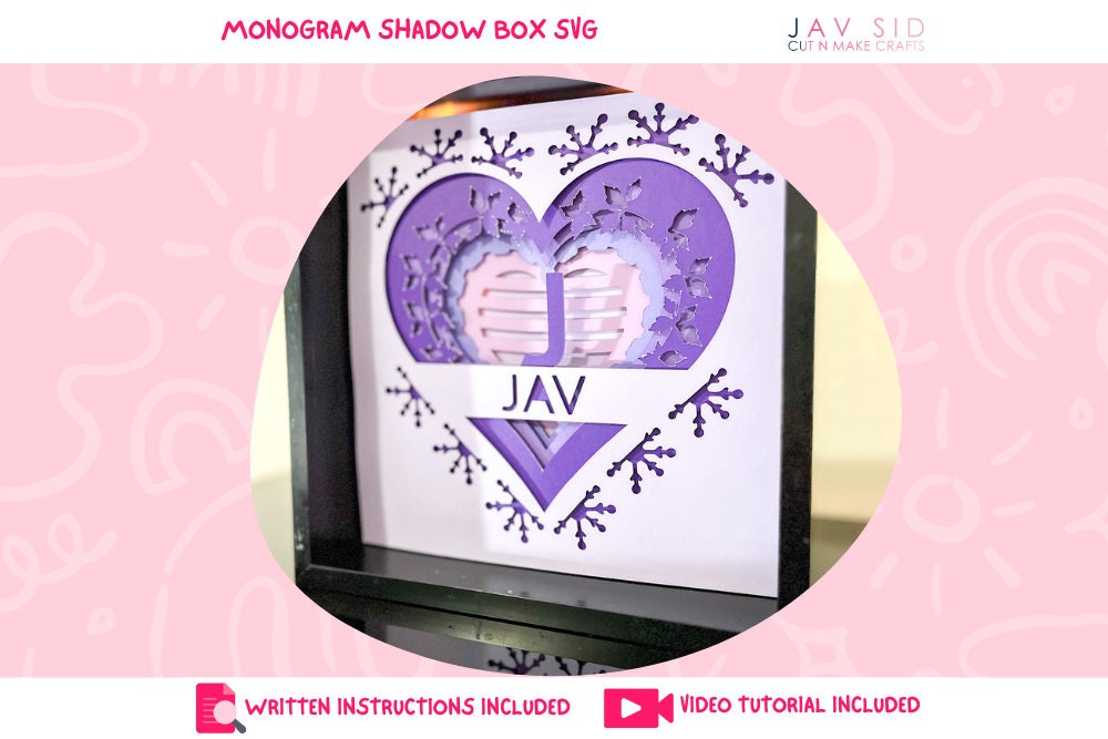 Monogram Shadow Box SVG 3D Shadow Box SVG Papercraft Gift - Etsy
