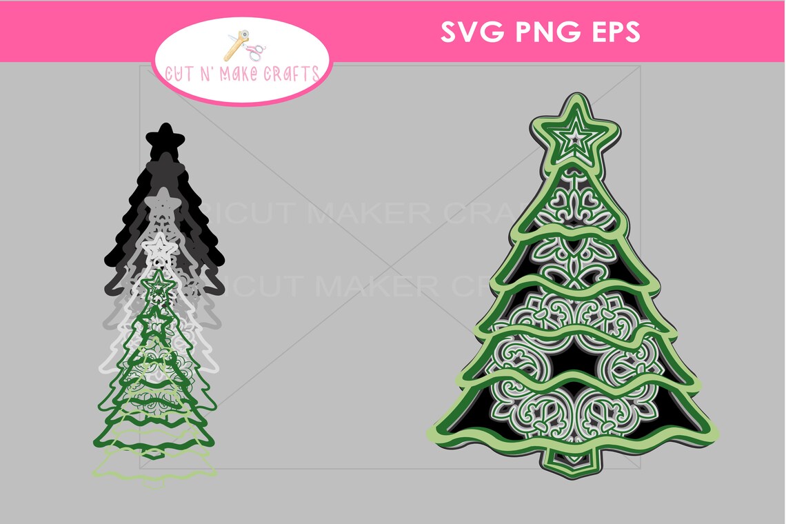 3D Layered Tree SVG Holiday SVG 3d Svg Cricut Svg - Etsy Australia