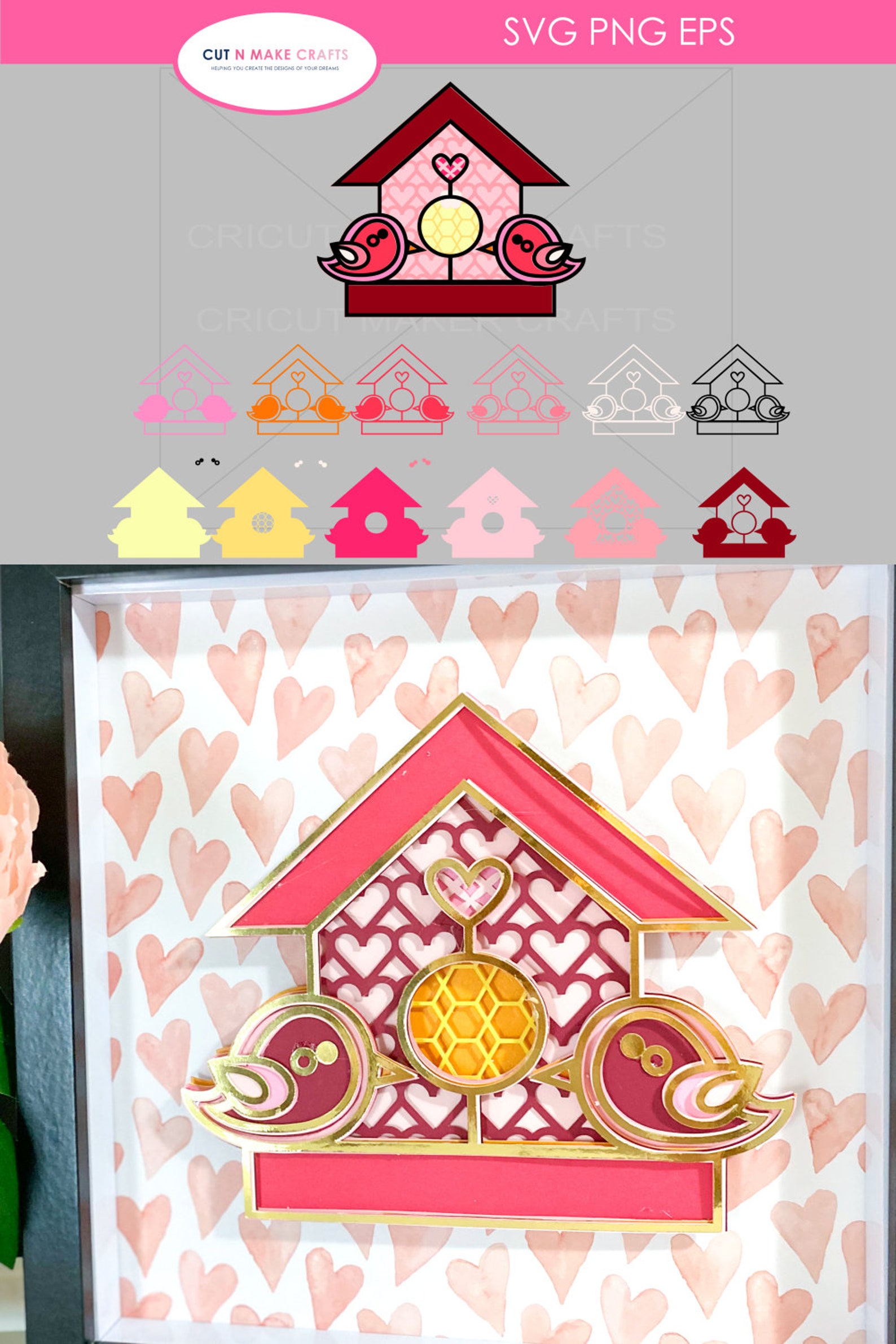 3D Layered Birdhouse SVG Bird House SVG Love SVG 3d Bird House Svg Love ...