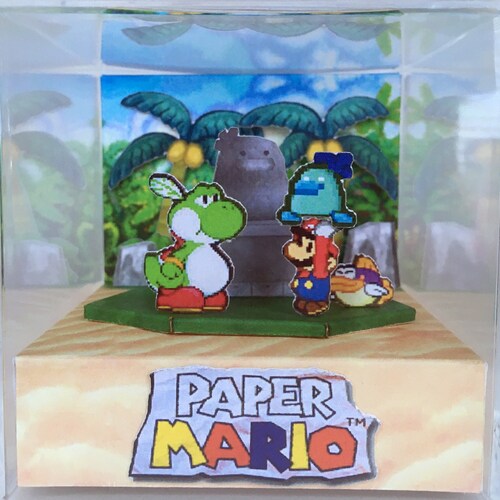 Mario Diorama Paper Mario Mario 3D Diorama Cube Handmade | Etsy