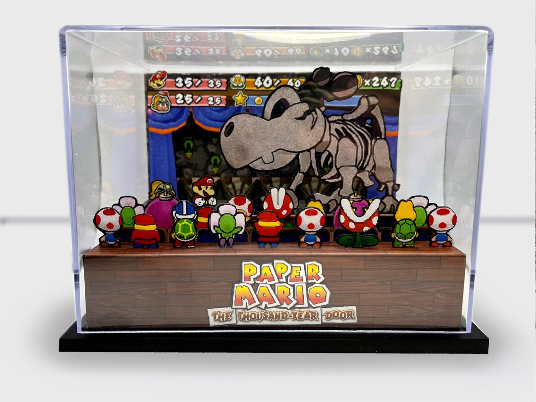 Paper Mario Thousand Year Door 3D Diorama Cube Large Bonetail Fight - Etsy