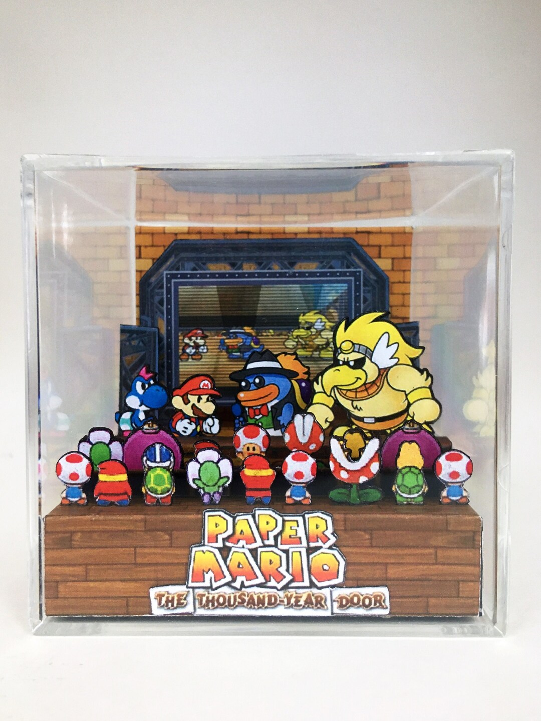 Paper Mario Thousand Year Door 3D Diorama Cube - Glitz Pit - Rawk Hawk ...