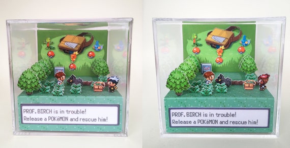 Pokemon 3D Diorama Cube Choose Your Starter Pokemon | Etsy