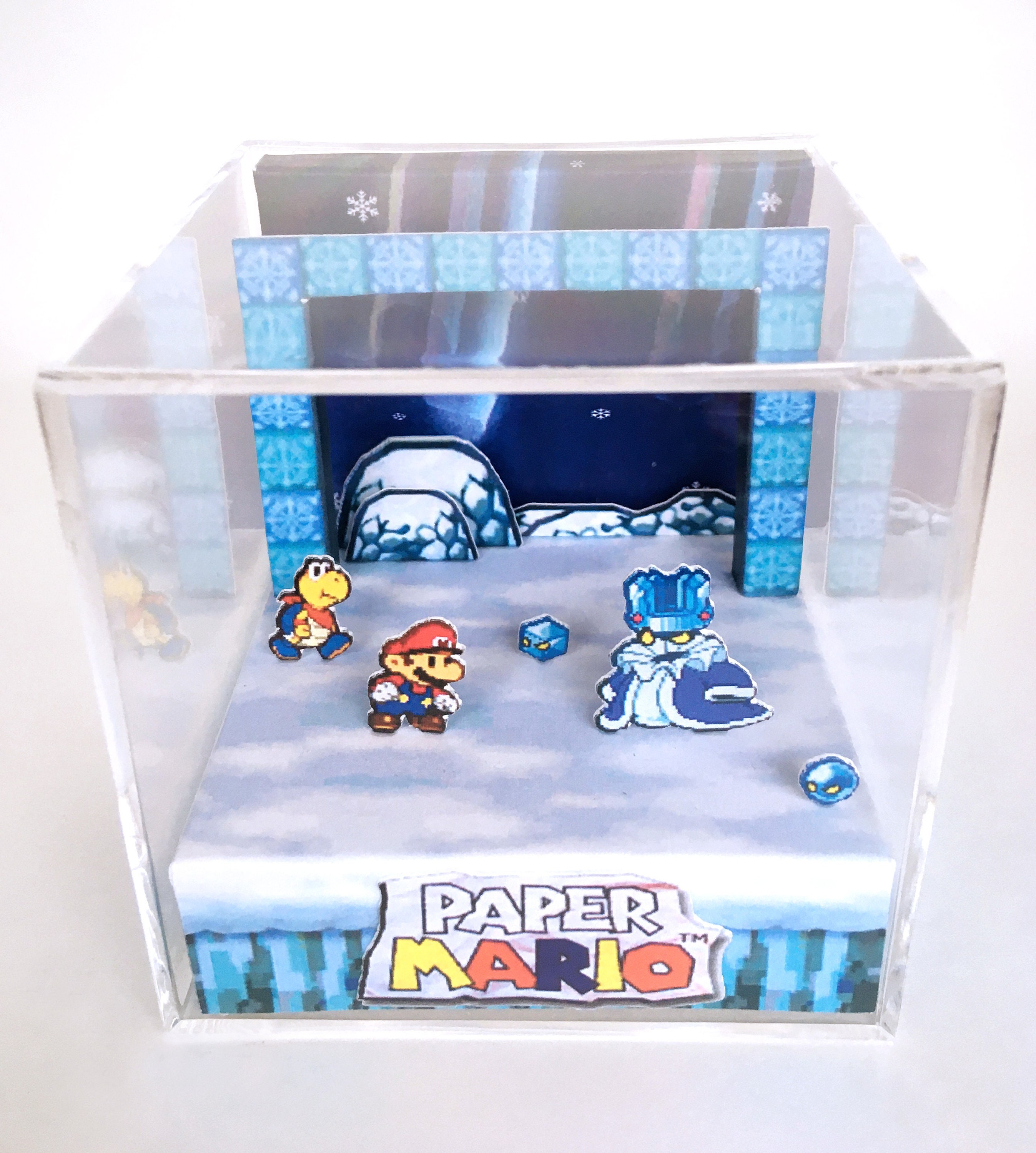 Paper Mario N64 3D Diorama Cube Crystal King Fight | Etsy