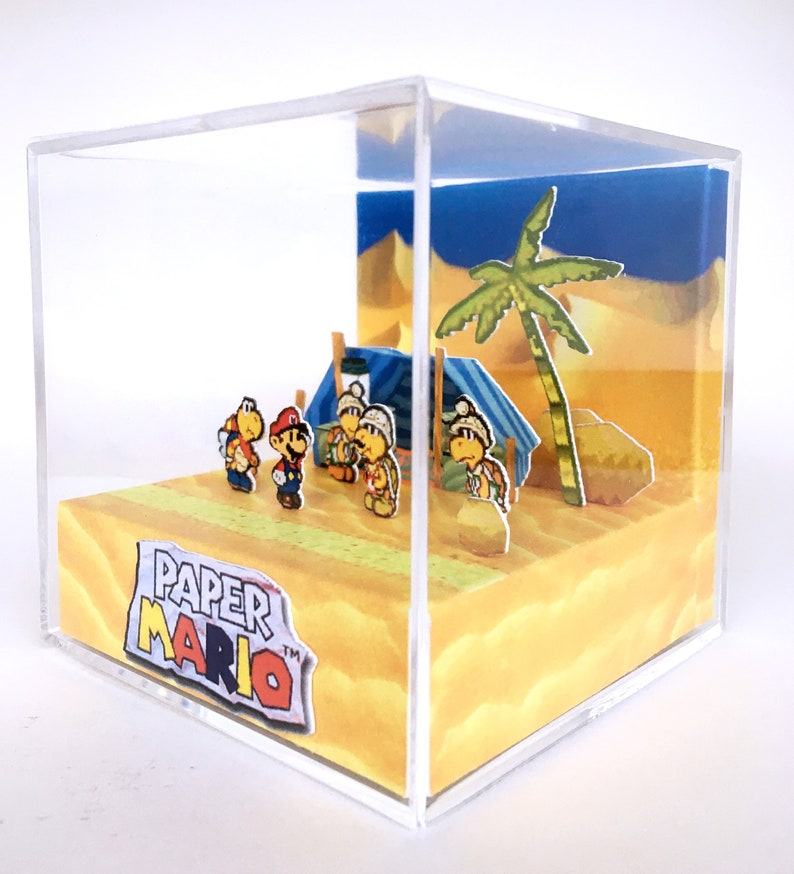 Paper Mario N64 3D Diorama Cube Kolorado's Camp - Etsy