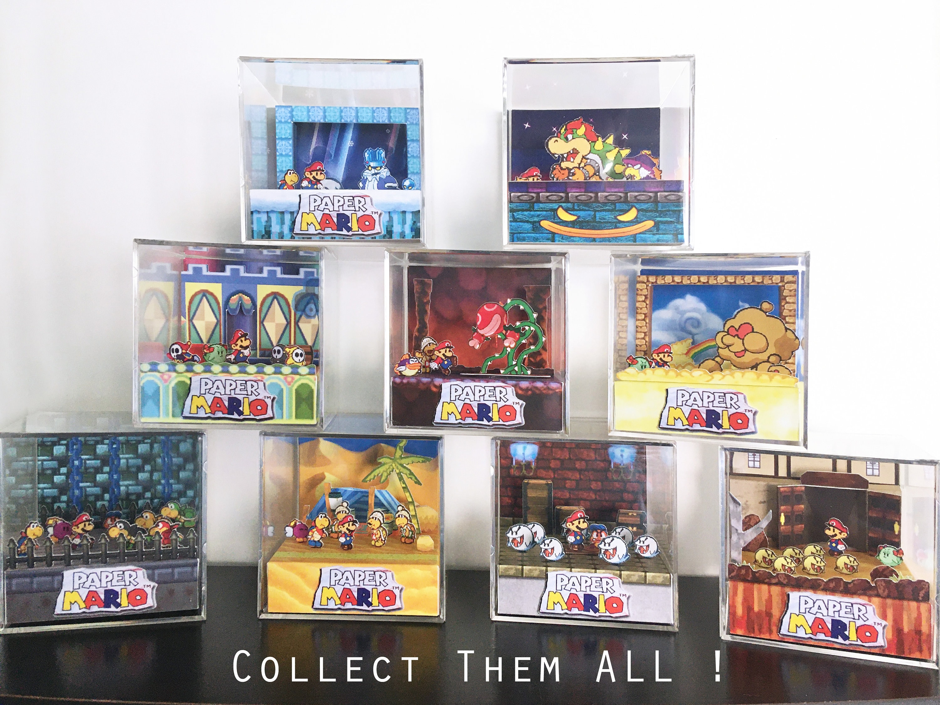 Paper Mario N64 3D Diorama Cube Koopa Bros. Fight - Etsy Canada