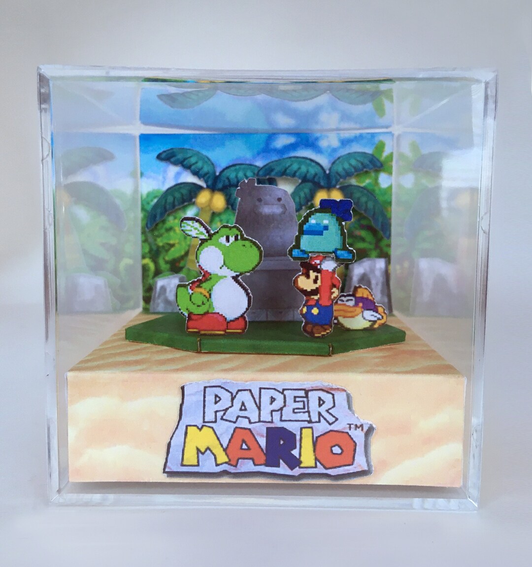 Paper Mario N64 3D Diorama Cube Jade Raven - Etsy