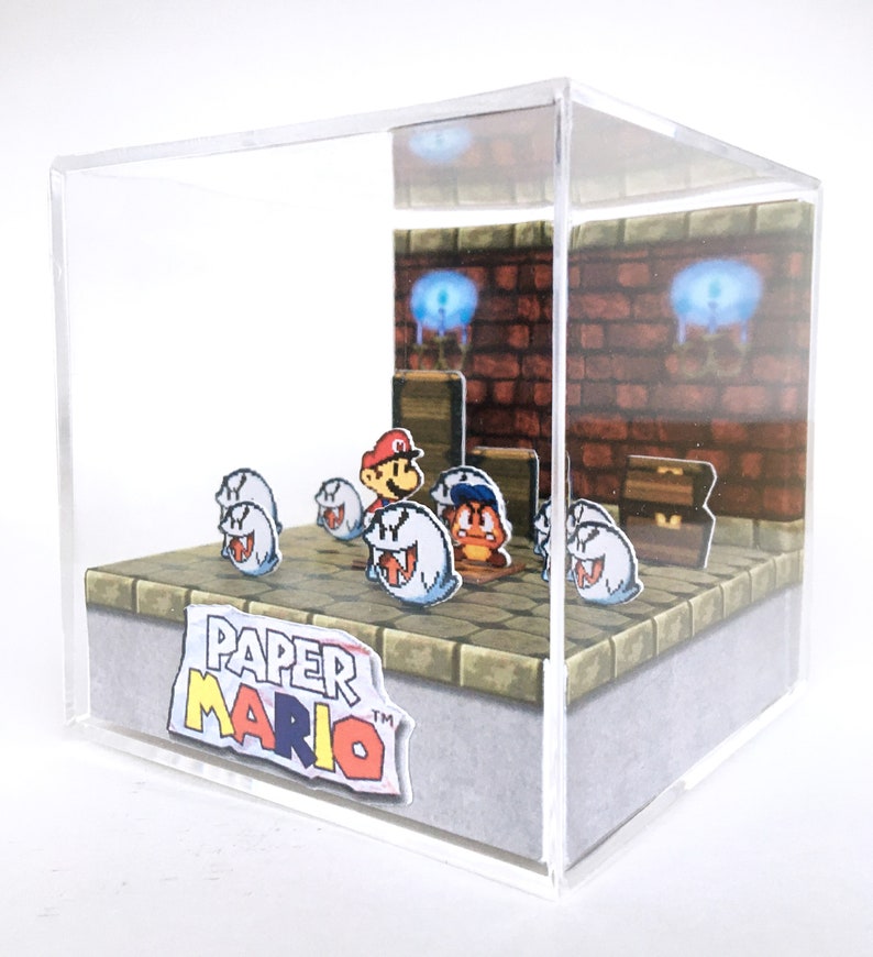 Paper Mario N64 3D Diorama Cube Boo's Mansion | Etsy
