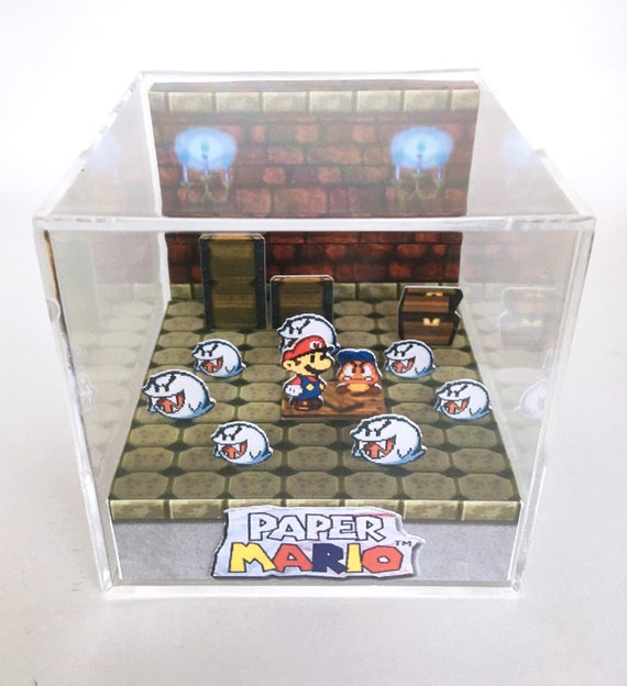 Paper Mario N64 3D Diorama Cube Boo's Mansion | Etsy