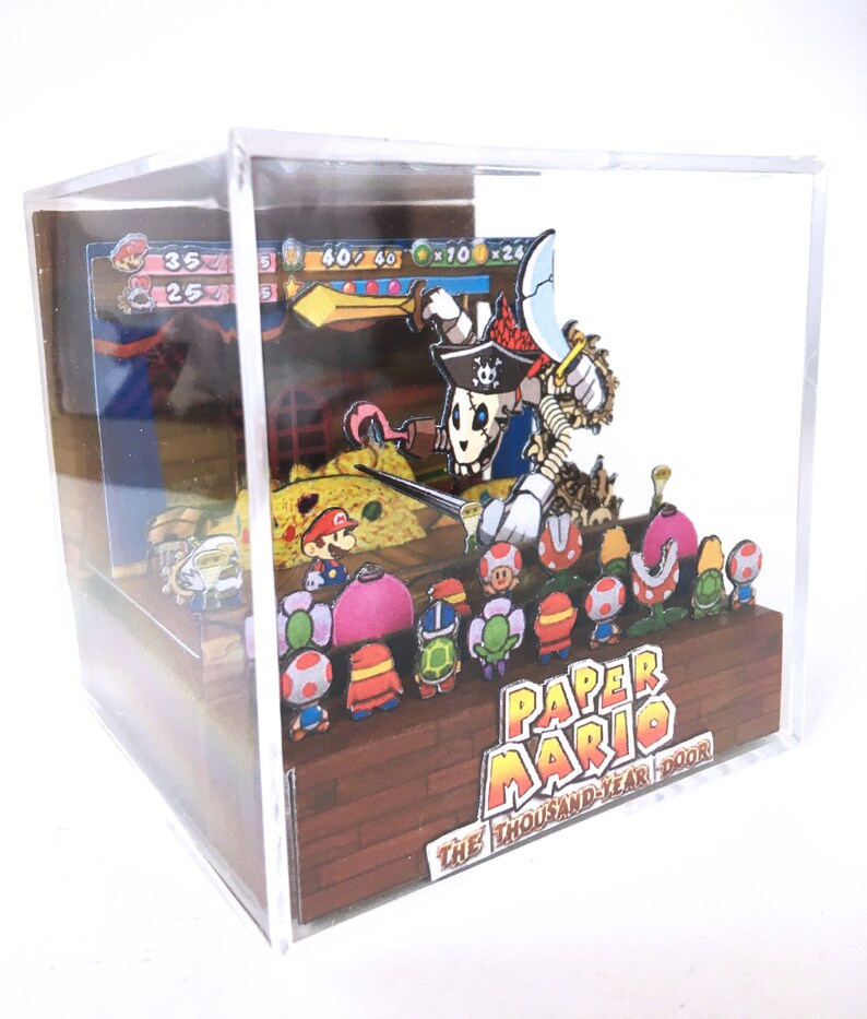 Paper Mario Thousand Year Door 3D Diorama Cube Cortez Fight - Etsy