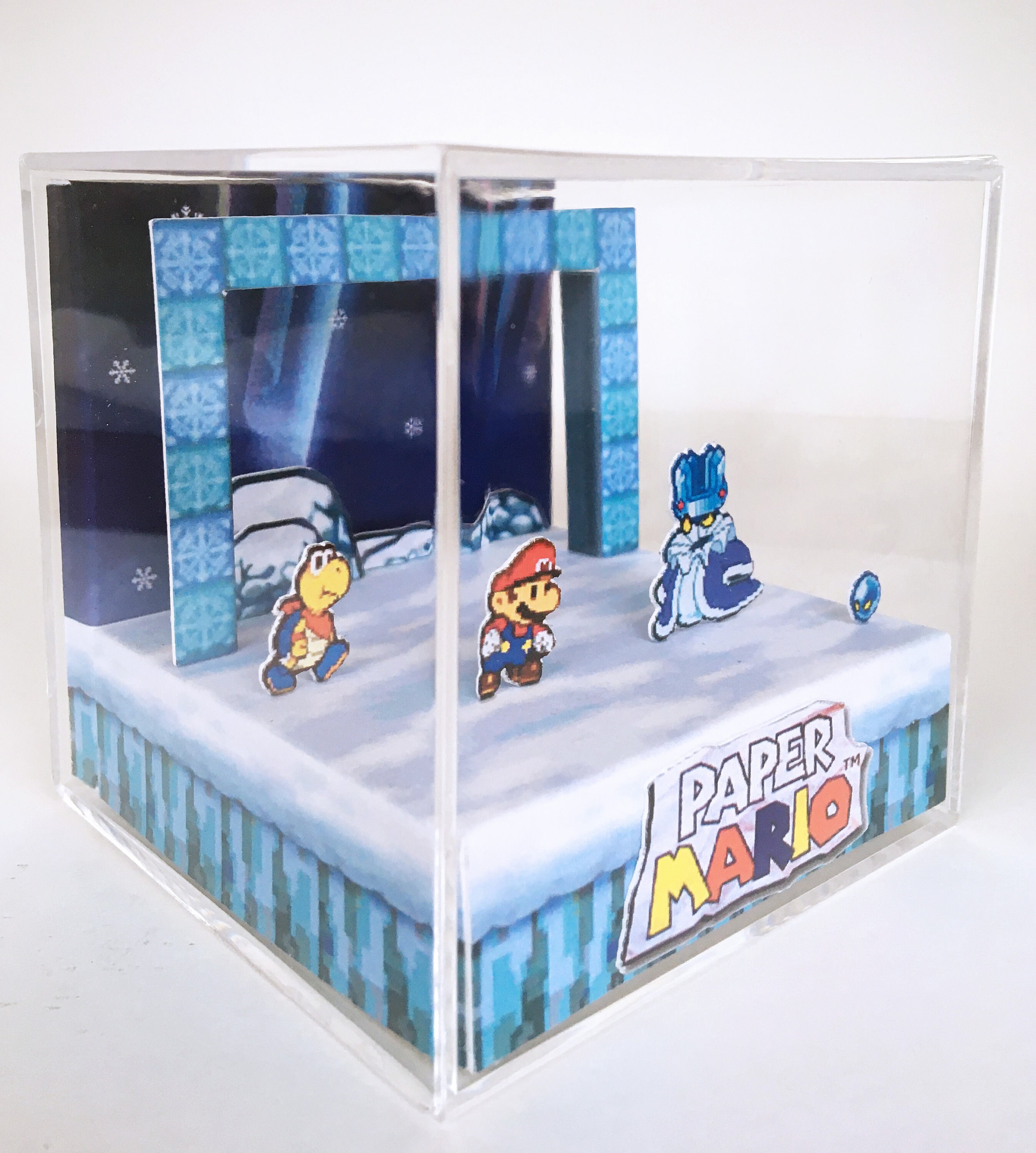 Paper Mario N64 3D Diorama Cube Crystal King Fight | Etsy