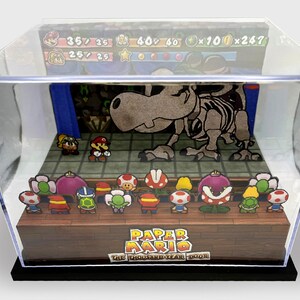 Paper Mario Thousand Year Door 3D Diorama Cube Large Bonetail Fight - Etsy