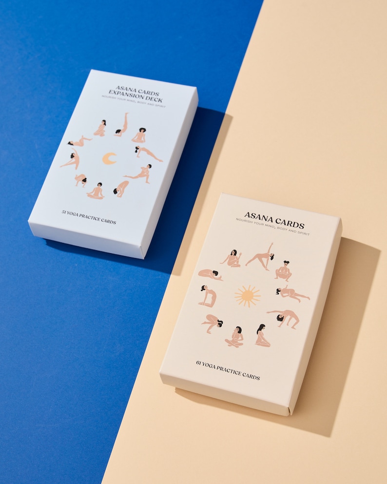ASANA CARDS BUNDLE Sun Edition & Moon Edition Yoga Practice - Etsy