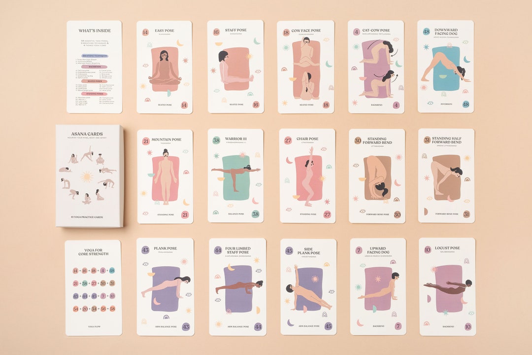 ASANA CARDS, Yoga Pose Cards, Yoga Cards, Yoga Poses, Yoga Teacher ...