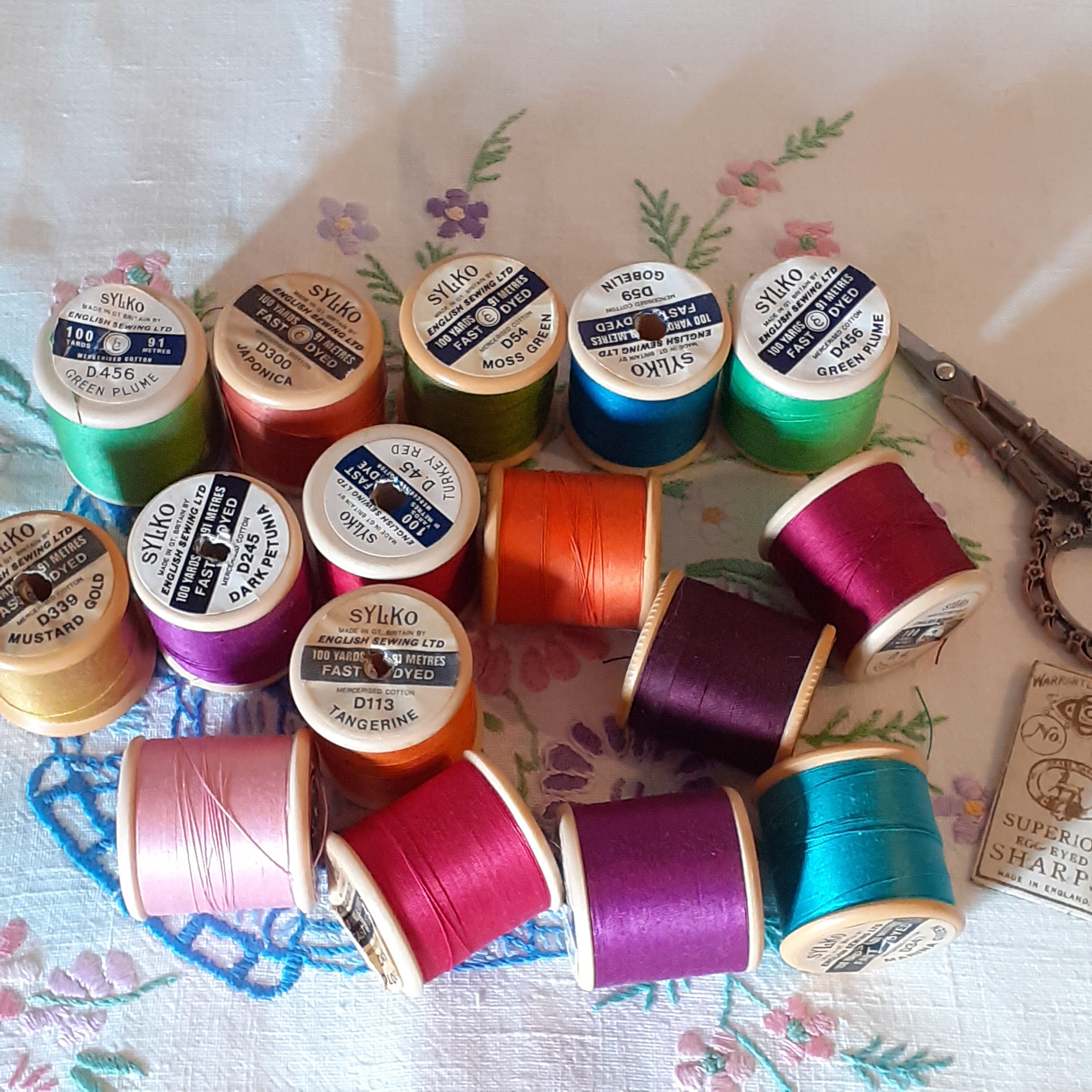 VINTAGE Dewhurst Sylko Plastic Cotton Reels 40wt Threads/reels/spools ...