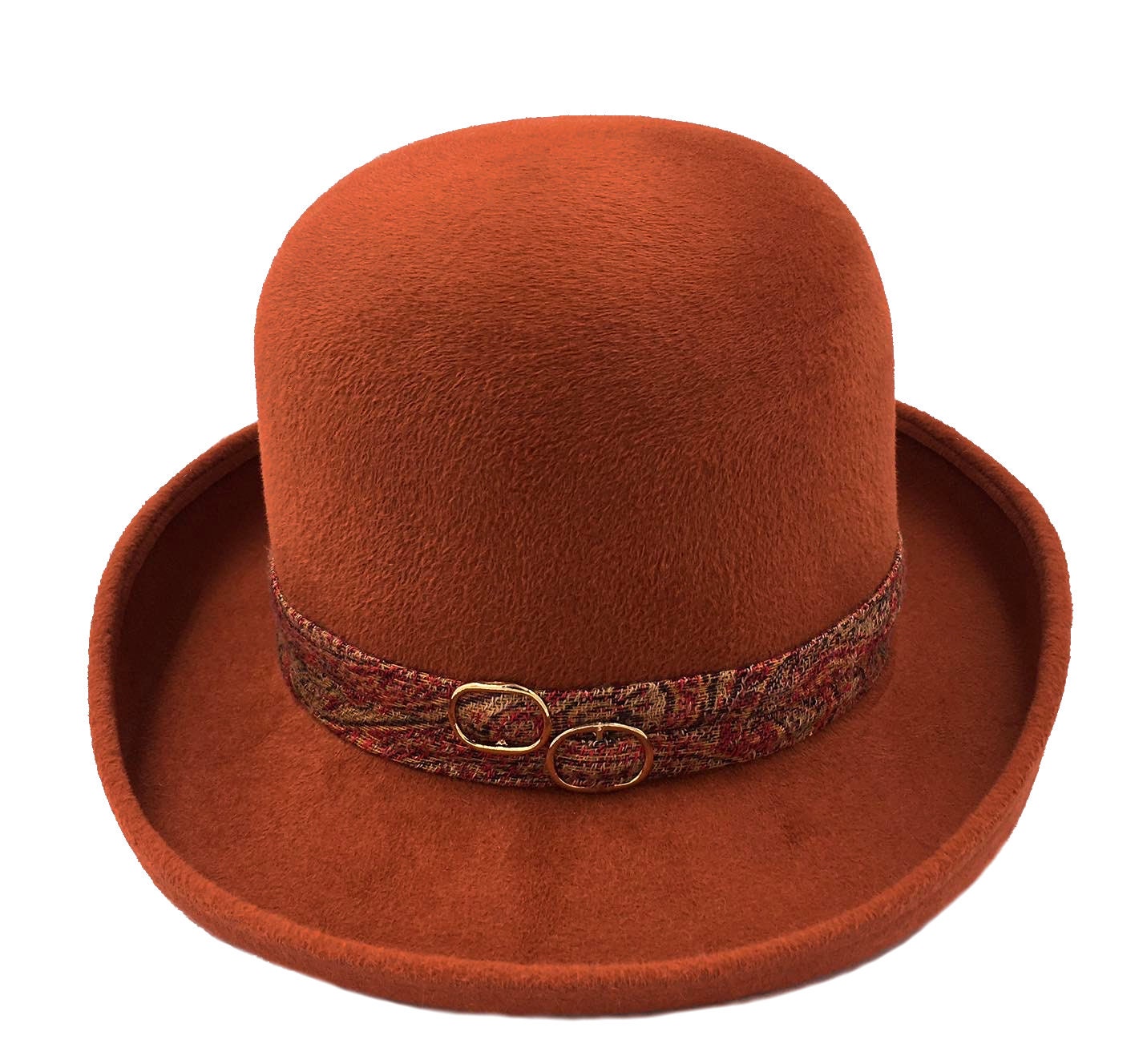 Ogan Burnt Orange Rabbit Fur Felt Bowler Modern Derby Hat - Etsy