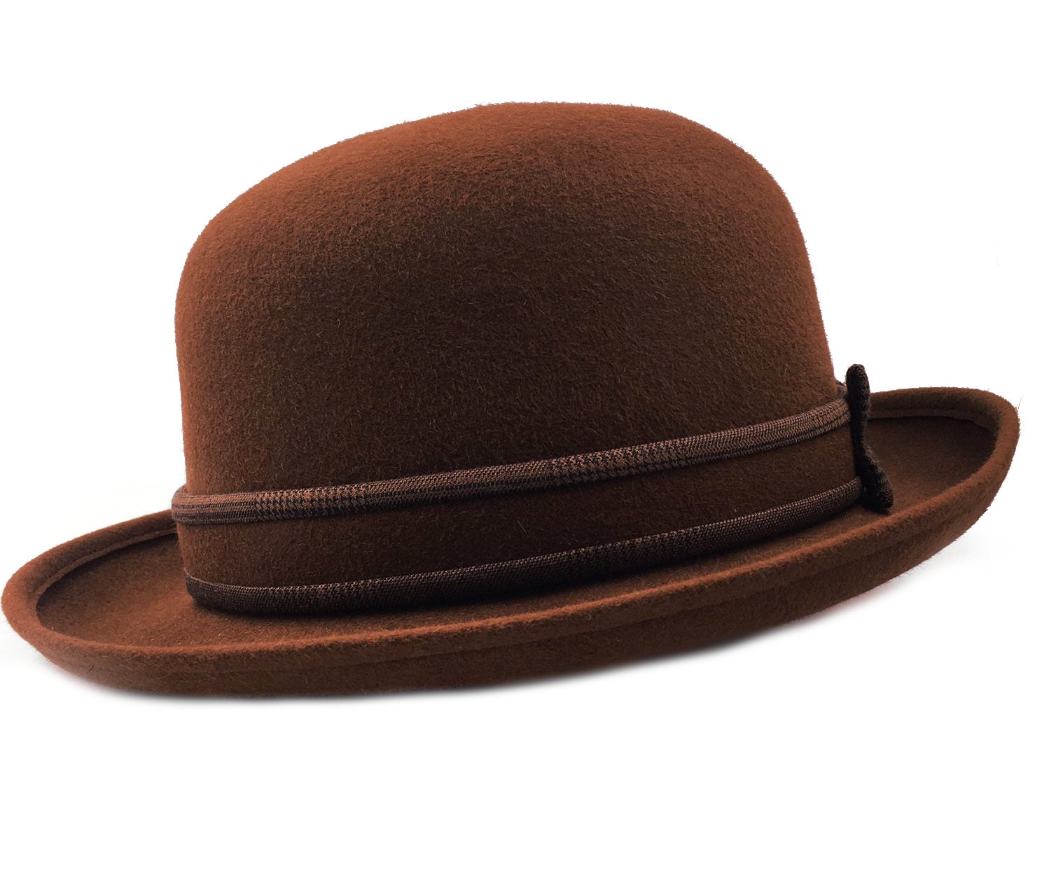 Kare Brown Rabbit Fur Felt Bowler Modern Derby Hat | Etsy