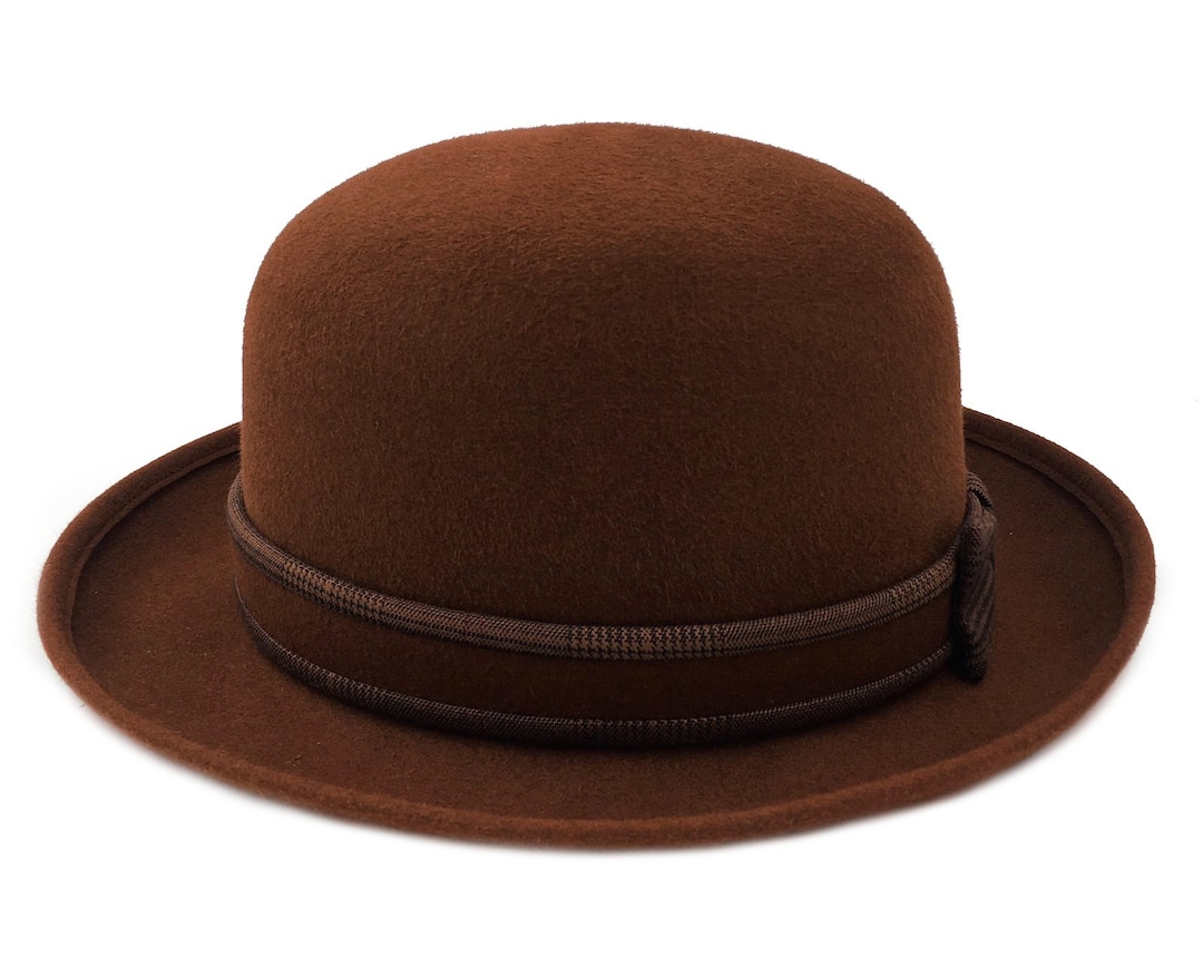 Kare Brown Rabbit Fur Felt Bowler Modern Derby Hat - Etsy