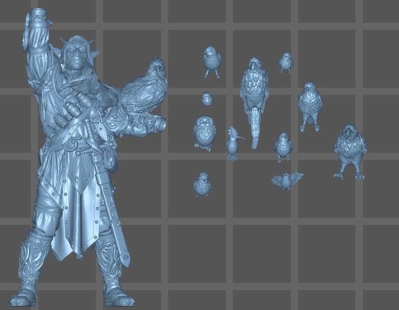 Bird Set 32 54 or 75mm Scale 3D Printed | Etsy