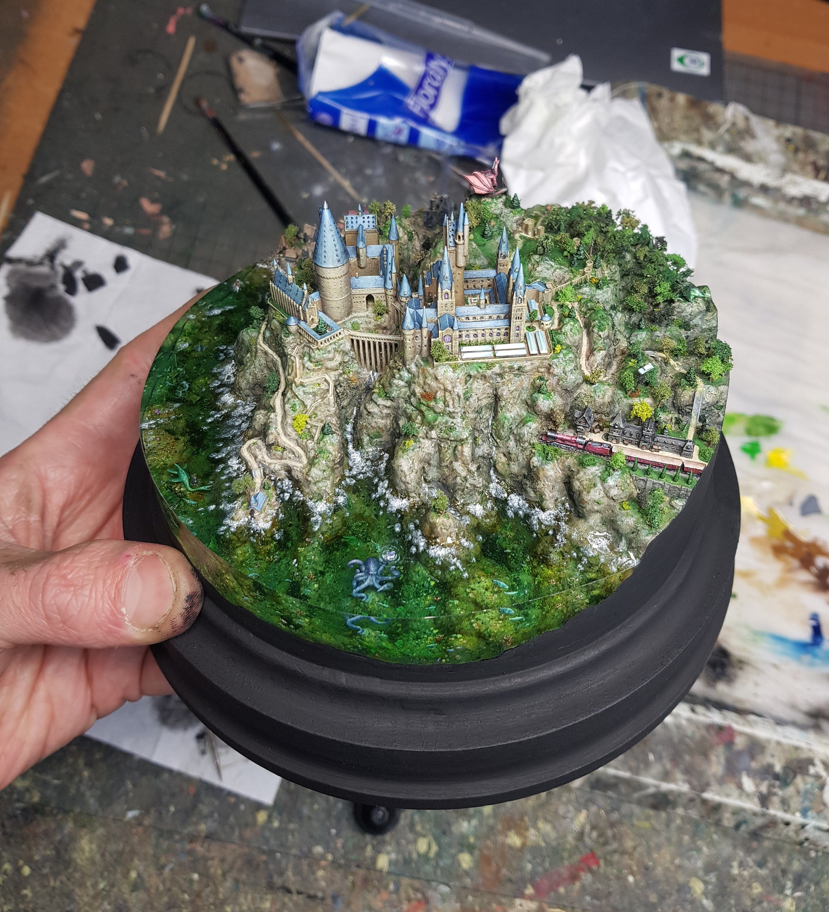 Tutorial - Creating a Complex Tiny Hogwarts Castle Diorama - Etsy