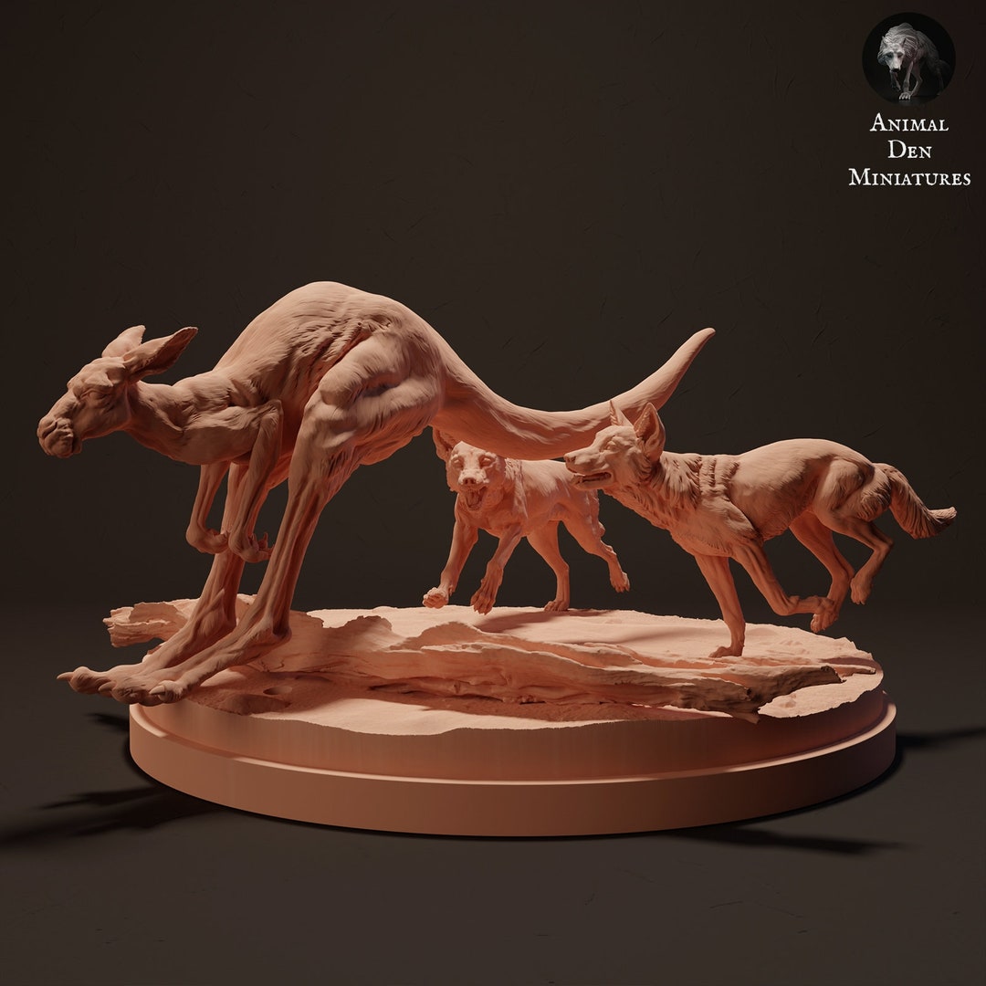3d-print Honourguard - Animal Den Miniatures - Kangoroos - 2 Diorama ...