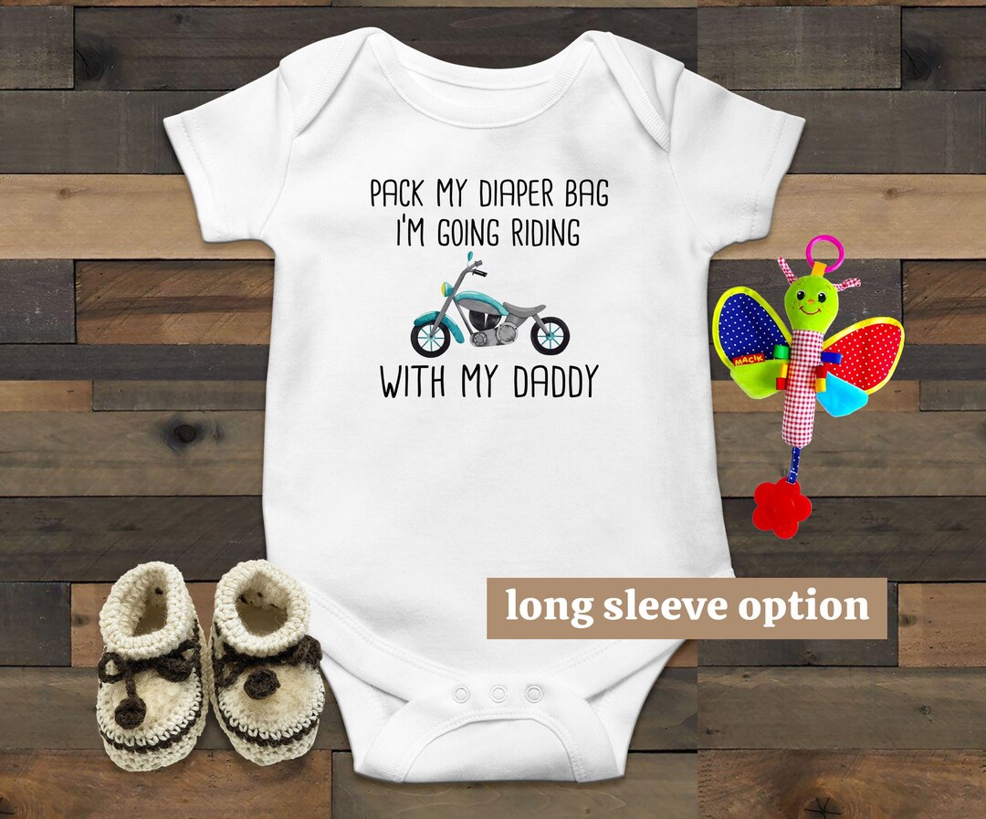 Motorcycle Baby Bodysuit, Riding Buddy, Motorbike, Crawl Walk Ride ...
