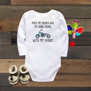 Motorcycle Baby Bodysuit, Riding Buddy, Motorbike, Crawl Walk Ride ...