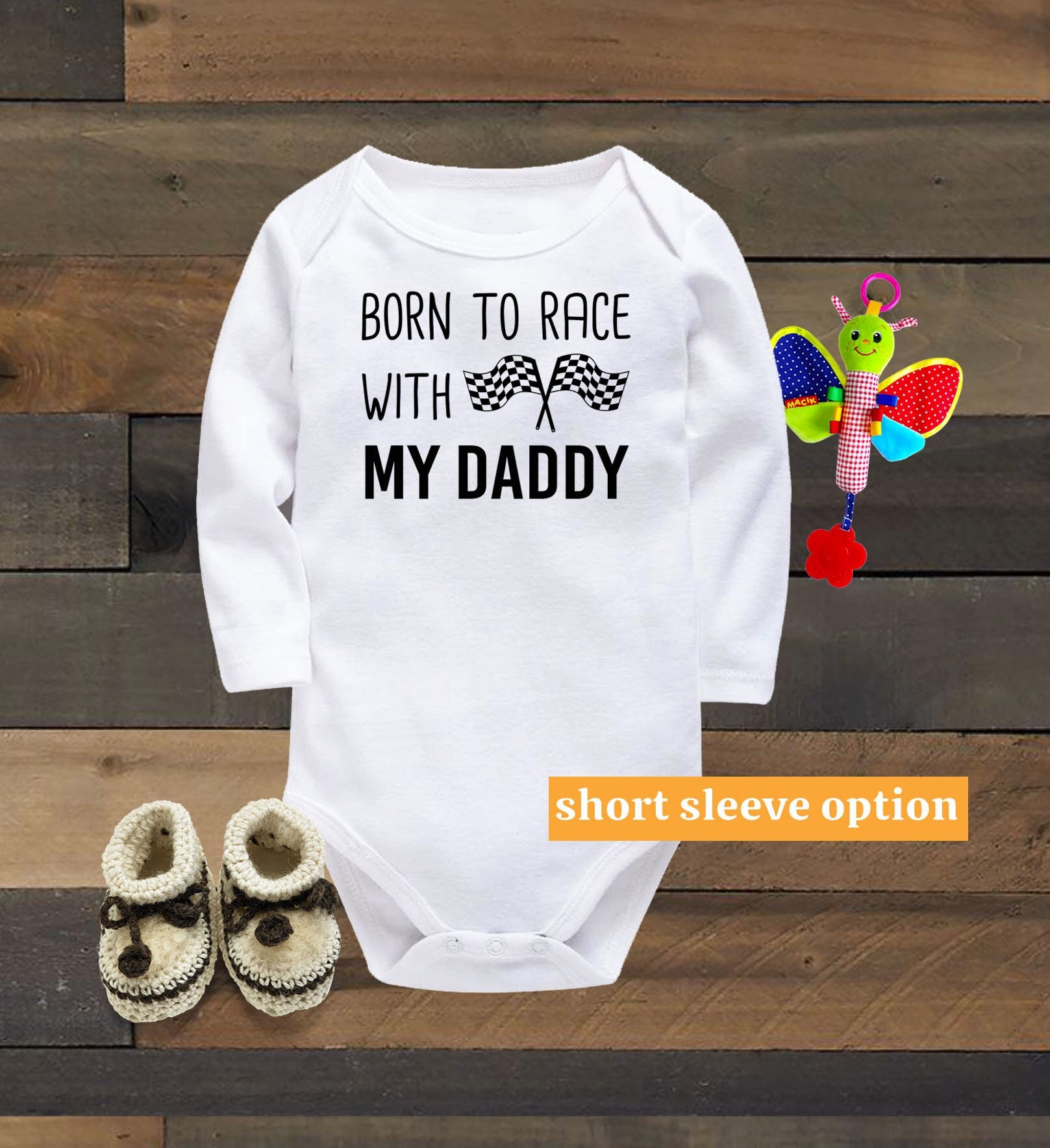 Racing Baby Bodysuit Born to Race With Daddy Car Racer Baby - Etsy