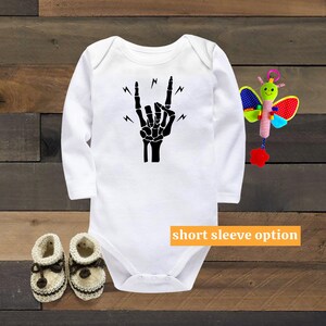 Rock Baby Clothes, Skeleton Hand, Rock and Roll, Metal Baby Clothes ...