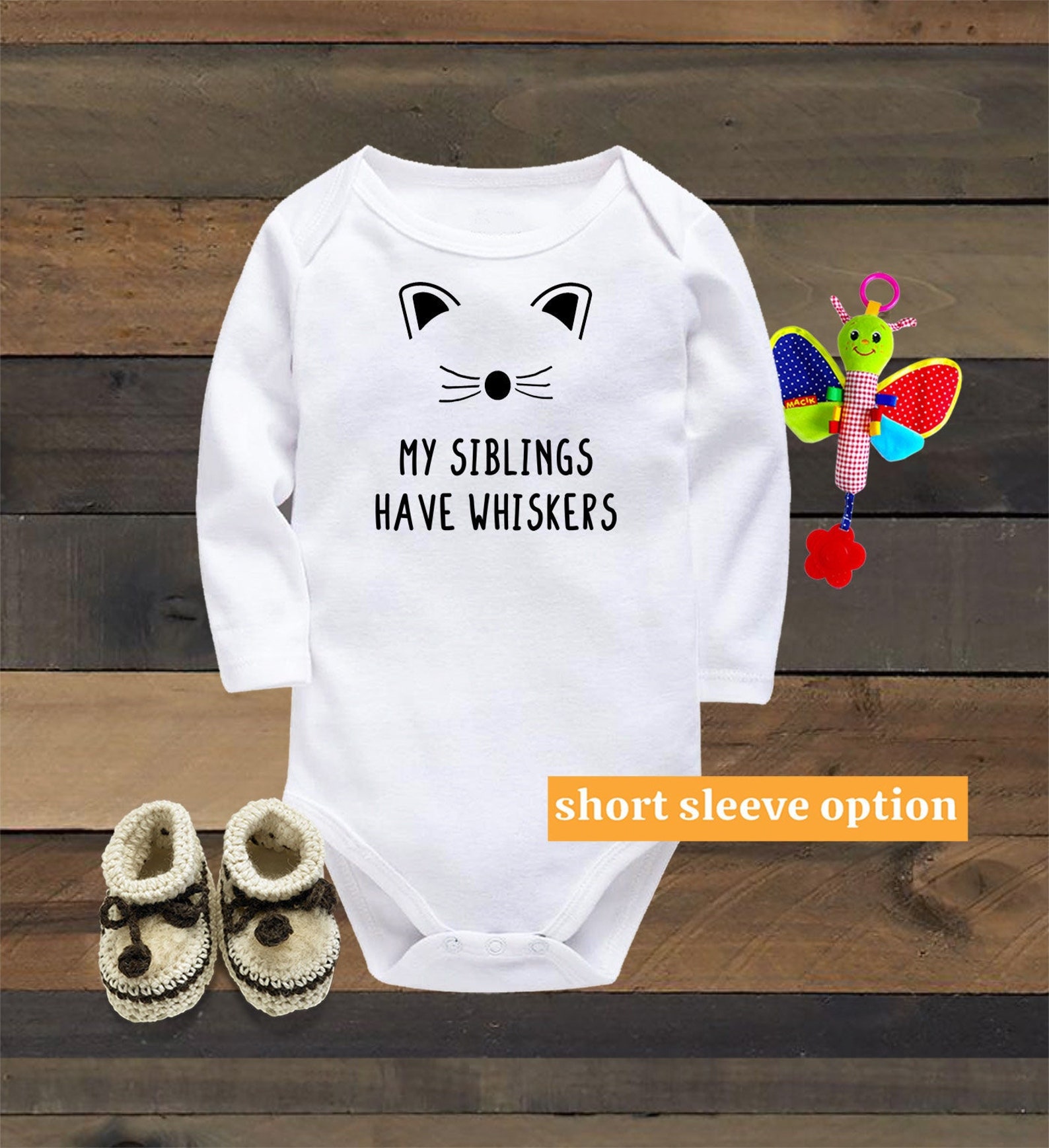 Cat Baby Bodysuit My Siblings Have Whiskers Funny Baby Clothes Cute ...