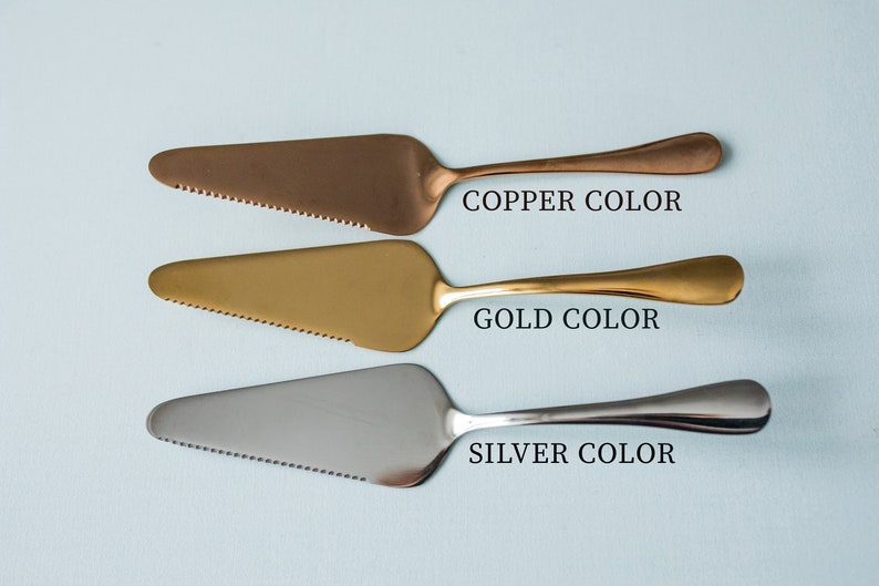 Personalized Copper Cake Server Set: Hand-stamped Wedding Keepsake - Etsy