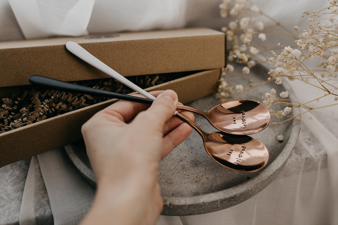 Custom Love Spoon Set for Couples - 'his Beloved' & 'her Beloved' With ...